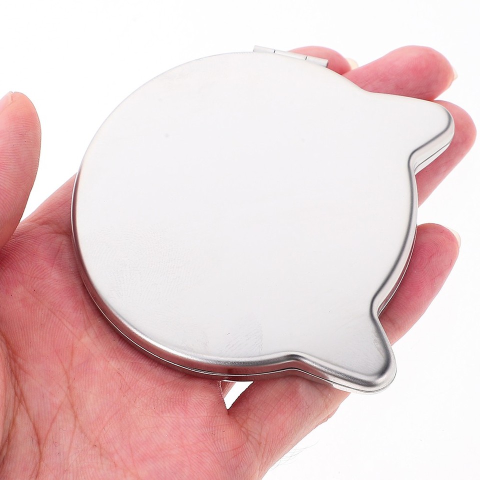 Stainless Steel Cat Makeup Mirrors Travel Pocket Mirrors Handheld ...
