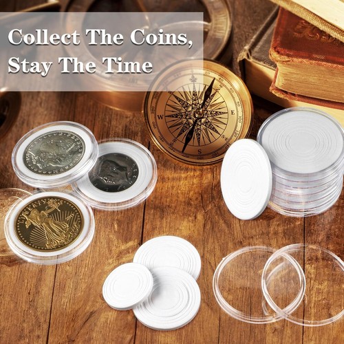 63PCS Silver Dollar Coin Holder, Clear Coin Capsules, Coin Holders for ...