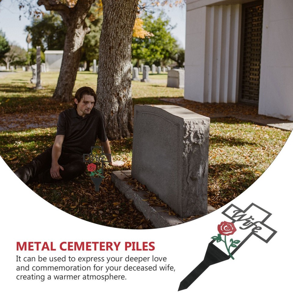 Grave Site Decorations Cemetery Yard Signs Markers Garden Commemorative ...