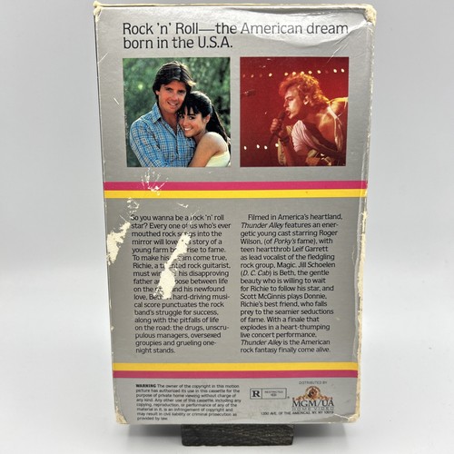 THUNDER ALLEY ‘85 VHS CANNON MGM LEIF GARRETT JILL SCHOELEN ROCK N ROLL ...