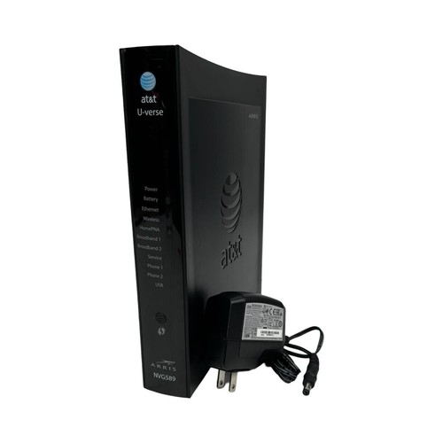 AT&T U-Verse ARRIS NVG589 Wi-Fi Modem Router + Power Supply Works Great ...