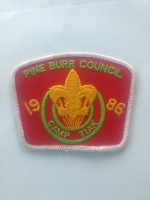 1986 Pine Burr Council Camp Tiak patch | eBay