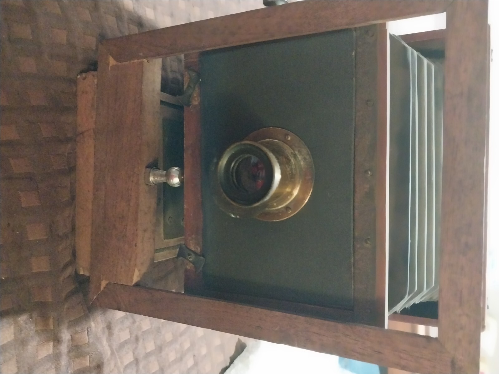 Antique Rochester Optical Co B 4x5 Wooden Box Camera w/ Bausch & Lomb ...