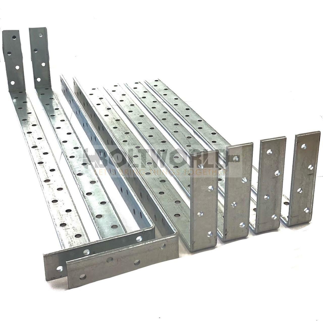 10 x 4mm HEAVY DUTY CARBON STEEL BENT RESTRAINT GALVANISED WALL PLATE ...