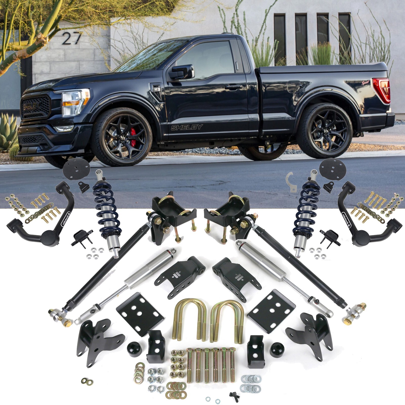 F-150 2015-2025 Ridetech Lowering 3" Front 5" Rear Drop Kit with ...