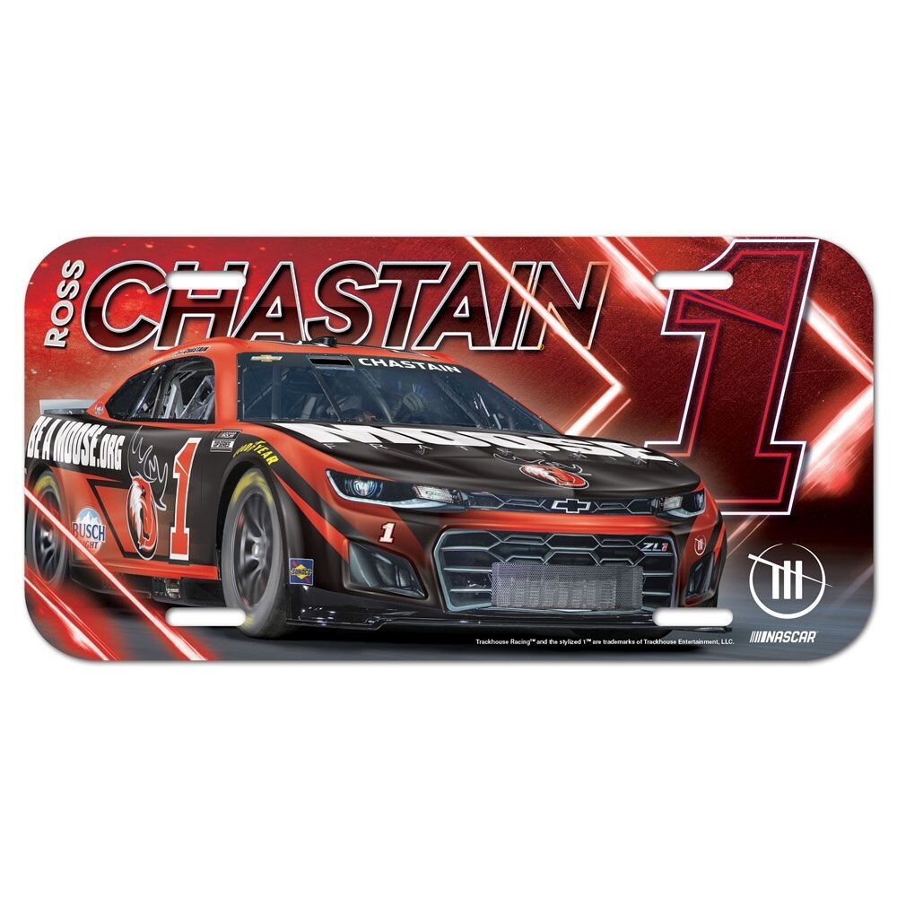 Ross Chastain 2024 Wincraft #1 Moose Fraternity Poly License Plate | eBay
