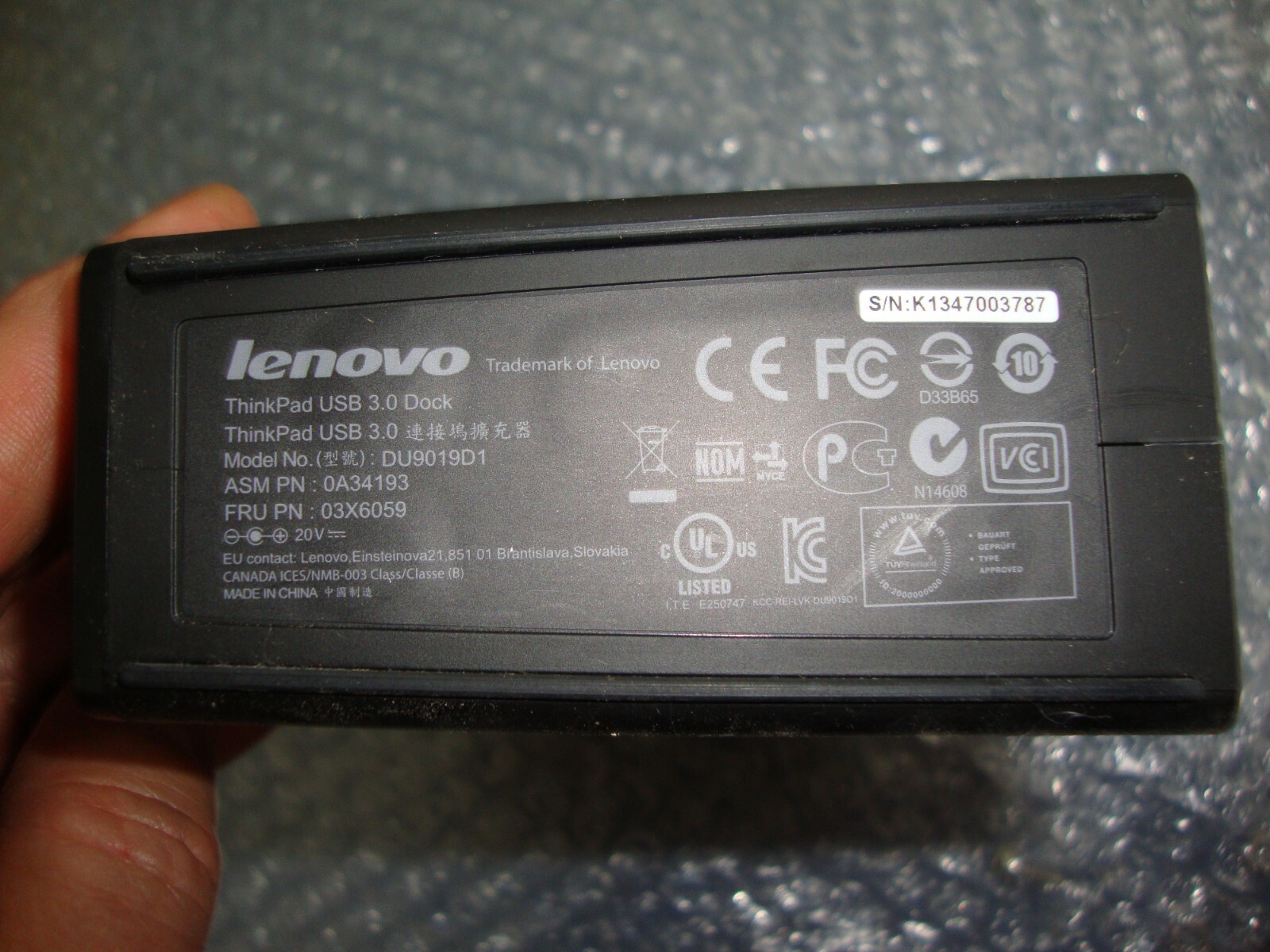 Lenovo ThinkPad USB 3.0 Dock DU9019D1 | eBay
