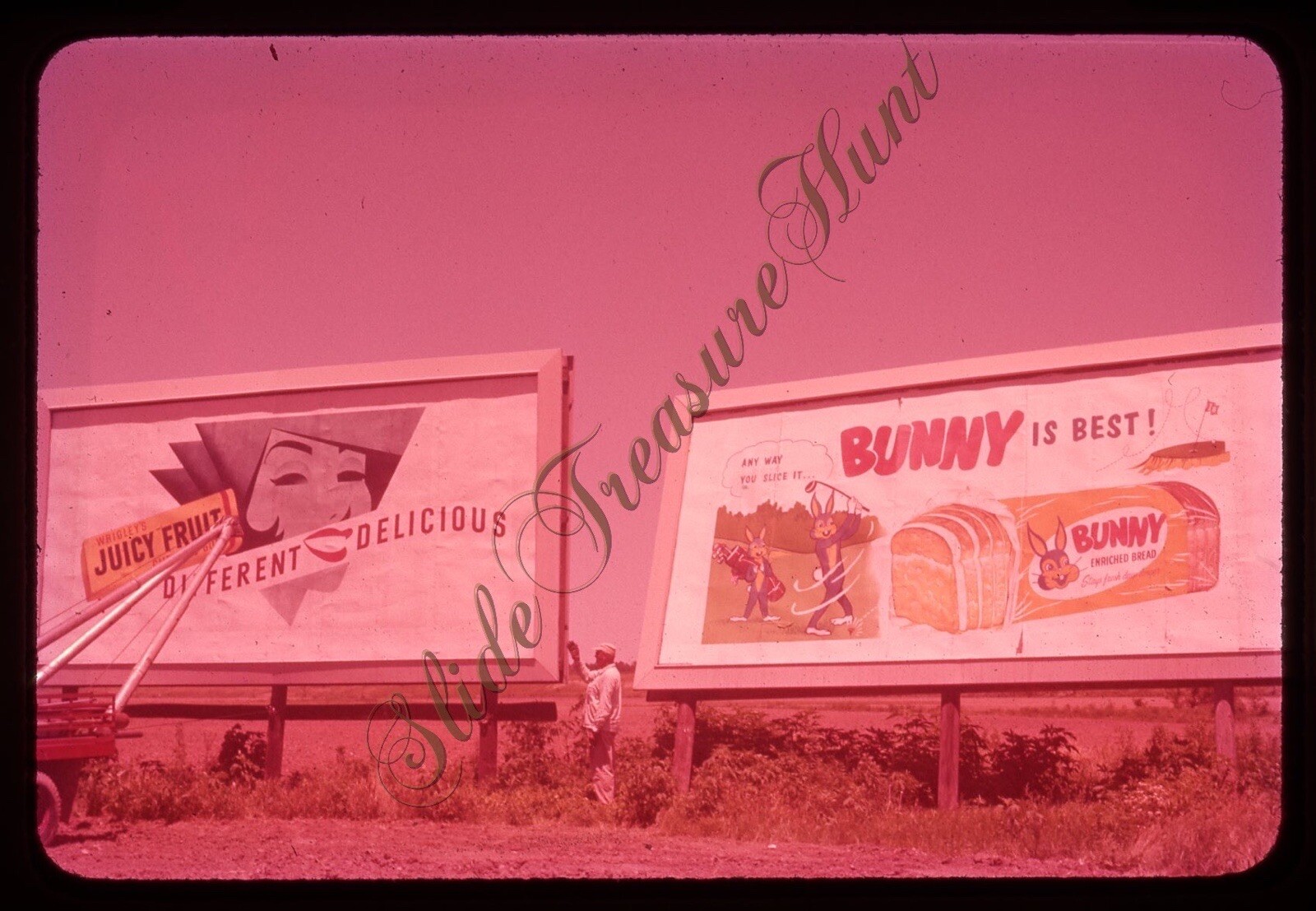 Juicy Fruit Gum Bunny Bread Billboard Sign Truck 1950s 35mm Slide | eBay