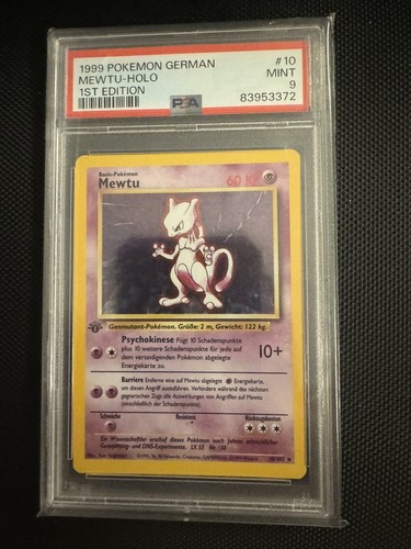 Mewtu / Mewtwo #10 PSA 9 German 1st Edition Base 1999 Pokemon Holo Set ...