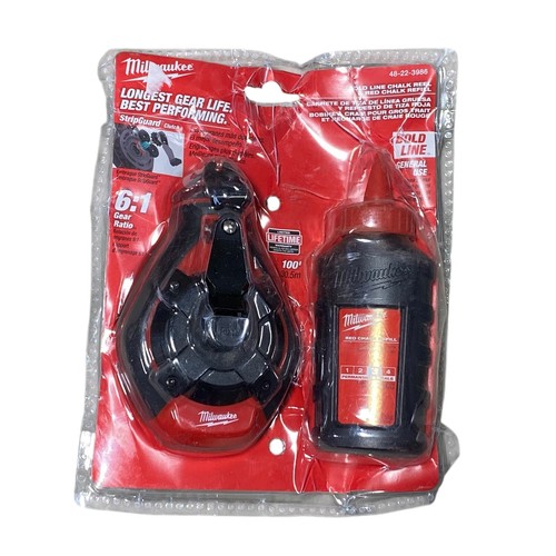 Milwaukee 48-22-3986 100-Ft Bold Line Chalk N Reel with 3-Oz Red Chalk ...