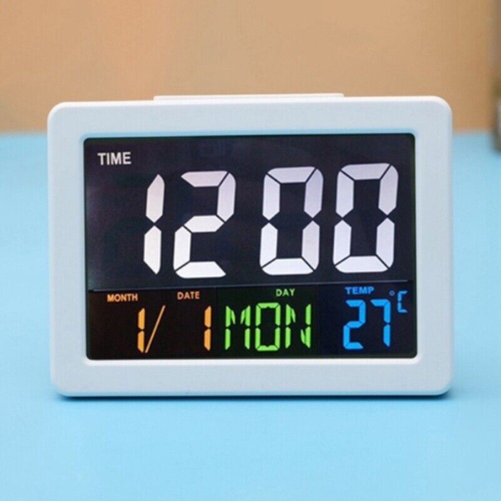 Time Temperature Display Electronic Alarm Clock Digital Clock Home | eBay