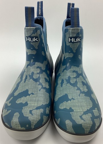 Huk Men's Rogue Wave WP Neoprene Ankle Deck Fishing Boots Titanium Blue ...