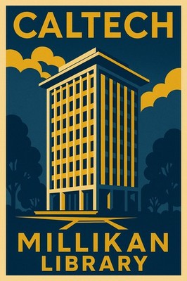 Retro Caltech Millikan Library Poster 🌆 Mid-Century Design 24x36 ...