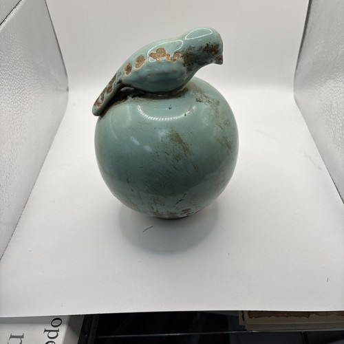Ceramic Bird Finial Aqua With Patina Look | eBay