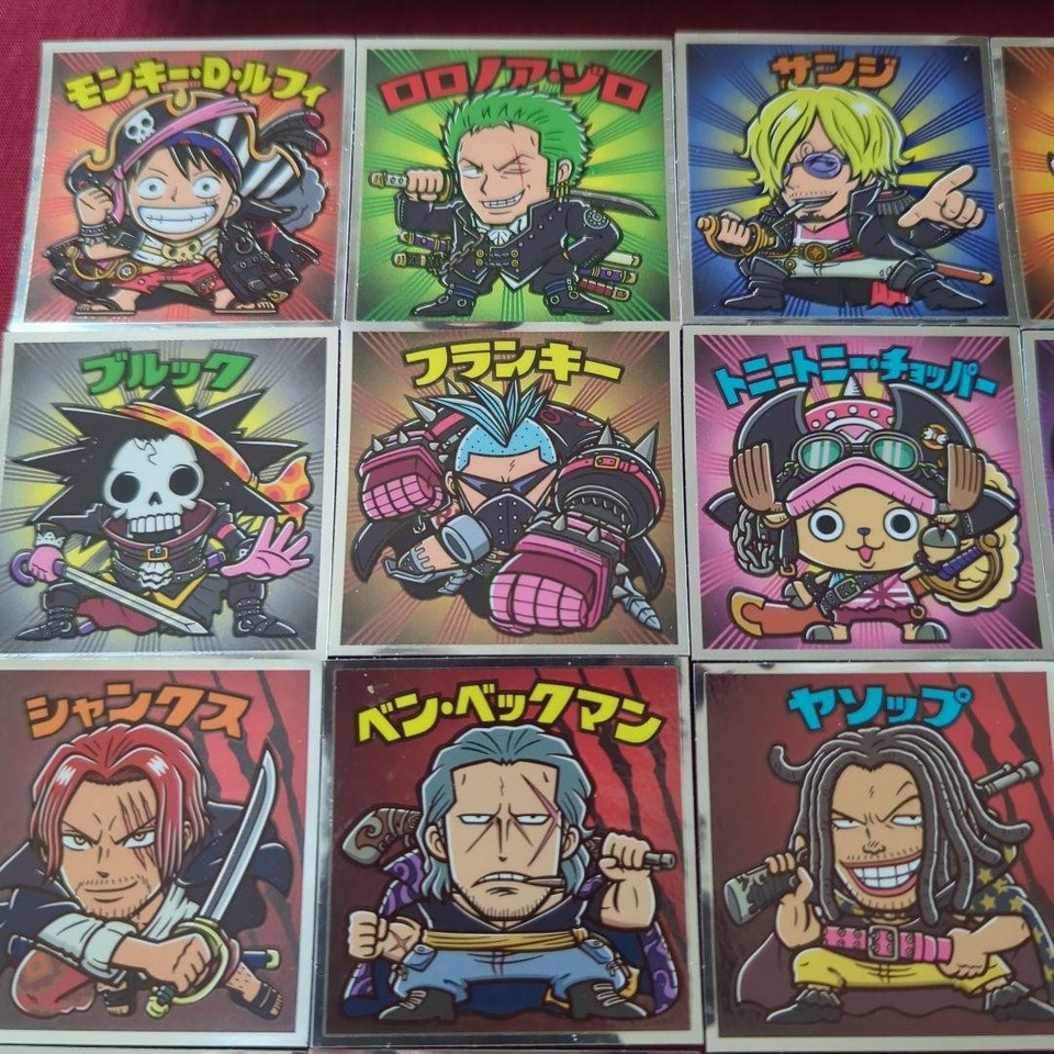 Bikkuriman Sticker One Piece Man RED Complete 25 Stickers + 2 Empty Ba ...