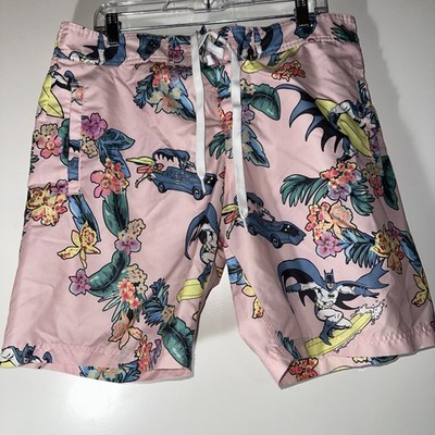 Men’s DC Comics Batman And Robin Swim Trunks With Dual Pockets Size ...