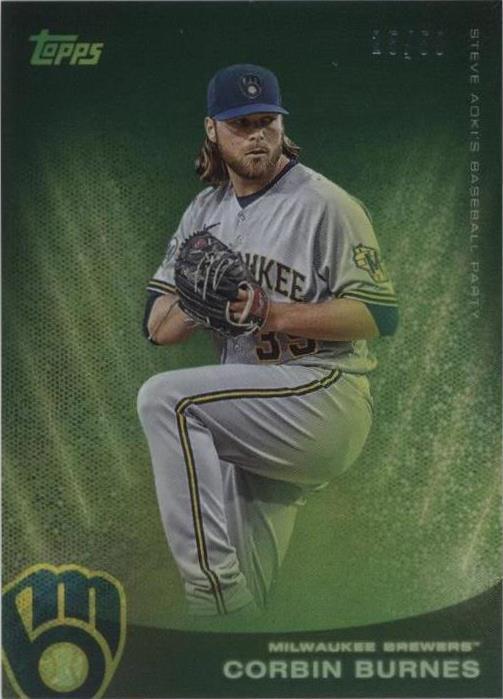 2022 Topps X Steve Aoki - Corbin Burnes #120 Green Glitter Blast /50 ...