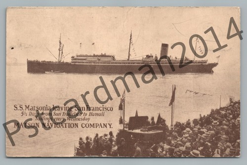 SS Matsonia—San Francisco to Hawaii SURFING Antique Steamer Matson Los ...