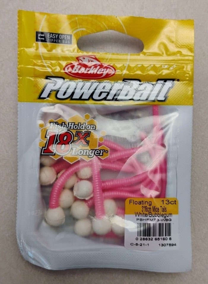Berkley Powerbait Floating Mice Tails, 13 Per Pack, 3"/8cm, Choose ...