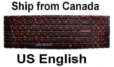 Keyboard for MSI GF75 - US English Backlit | eBay