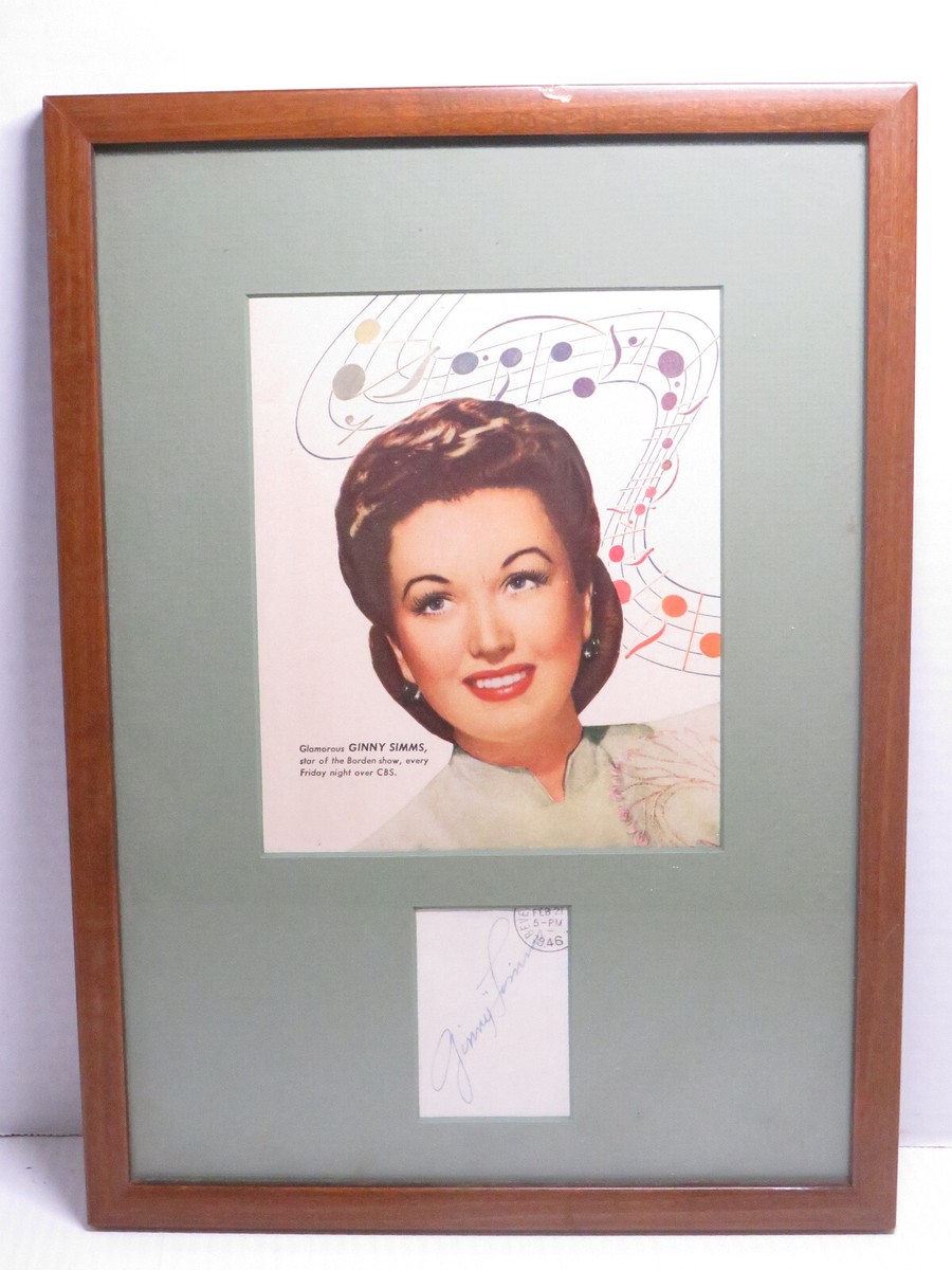 Actress Singer Ginny Simms WWII Songstress & Actress Ginny Simms