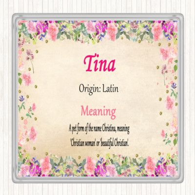 Tina Name Meaning Drinks Mat Coaster Floral | eBay UK