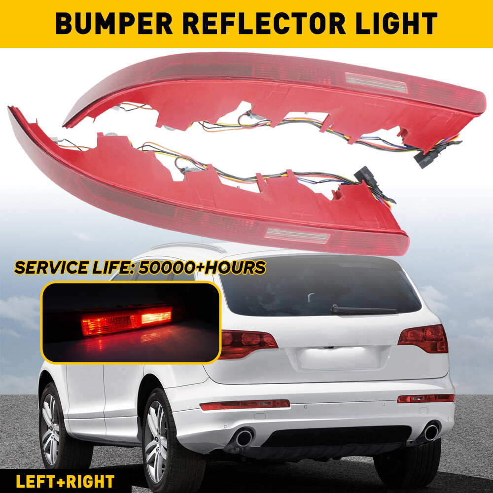 For Audi Q7 2006-2015 Red Lens LED Rear Bumper Reflector Brake Lights ...