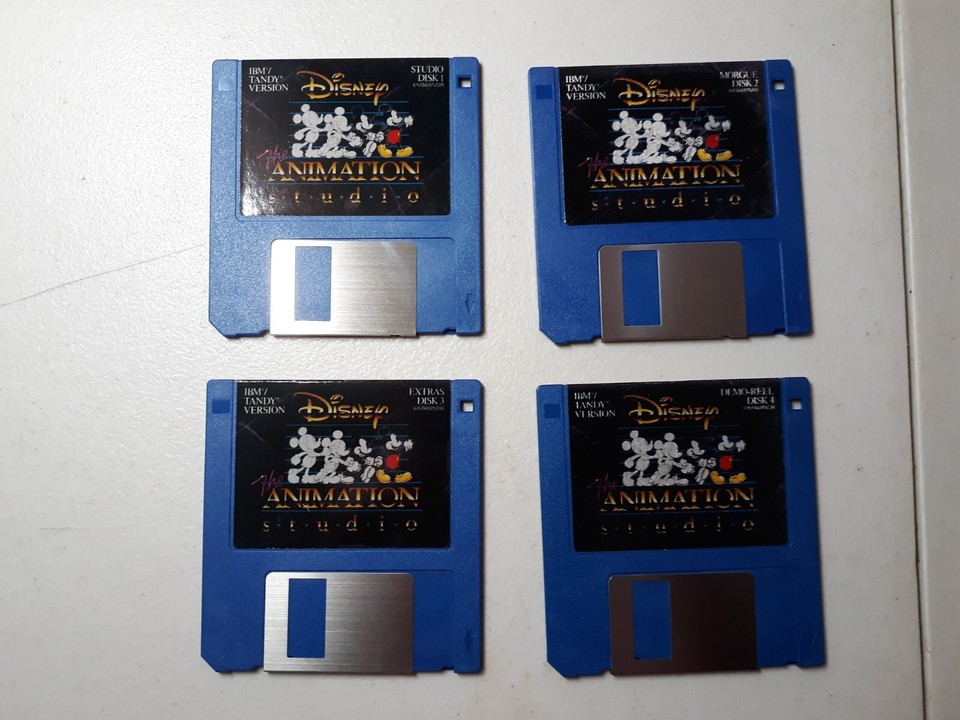 Disney Animation Studio - IBM Tandy 3.5" Floppy Set of 4 Fre | eBay