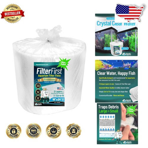 Aquarium Filter Pad Roll 24ft - Two-Layer Filtration For Crystal Clear ...