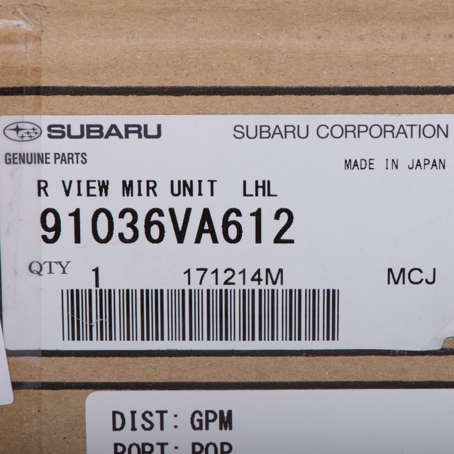 OEM 2016-2018 Subaru STI WRX Driver Side Mirror Unit 91036VA612 for ...