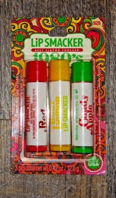 Lip Smacker / set of 3 ~ 1980's red licorice - sour lemon - candy apple ...