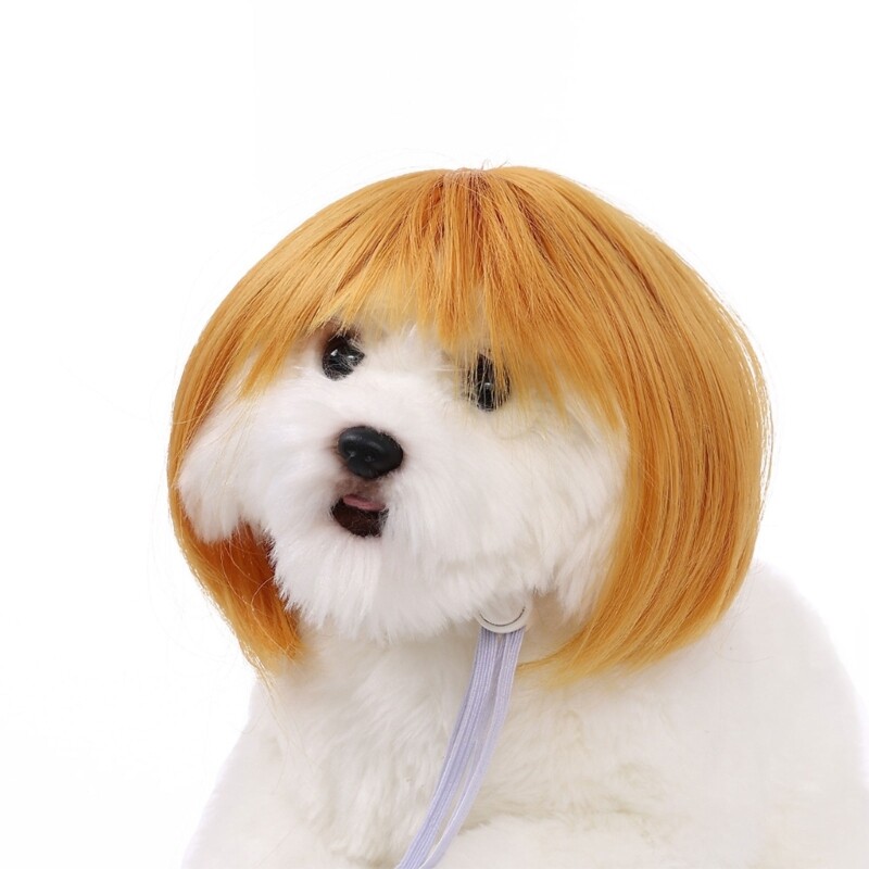 Bob Wigs Hairpiece Dog Supplies Hair Wear Colorful Hairpiece for Dog | eBay