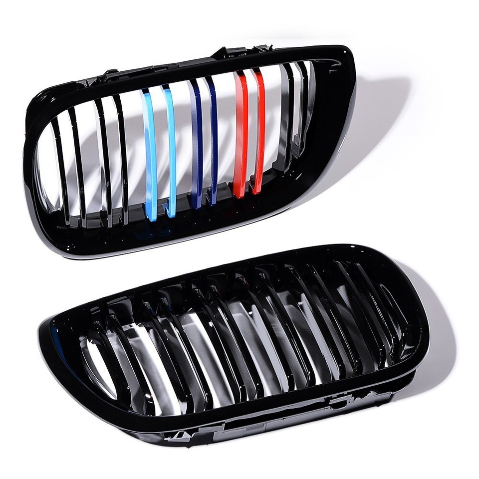 Gloss Black M-Color Kidney Grill for 2002-2005 BMW E46 Sedan 320i 325i ...