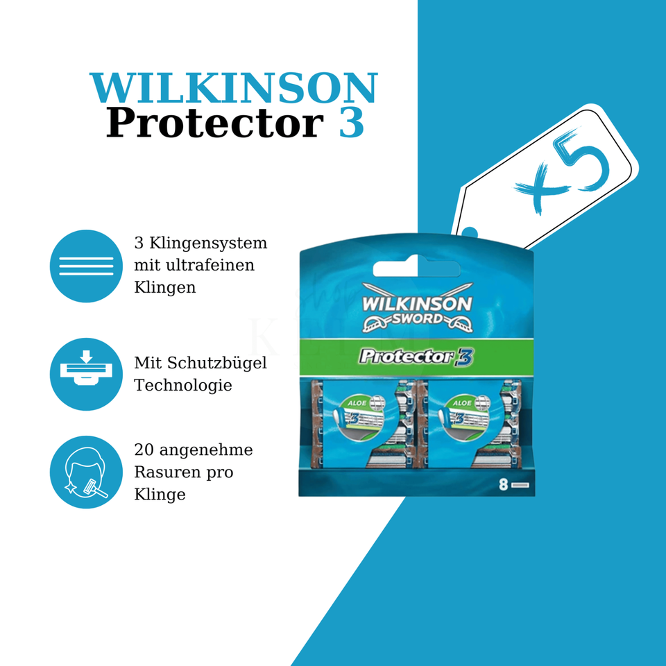 Wilkinson Sword Protector 3 Rasierklingen Auswahl 4 - 80er Pack I ...