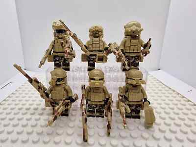 LEGO Custom 6x Commando / SAS Army Desert Soldiers - includes gun, hand ...