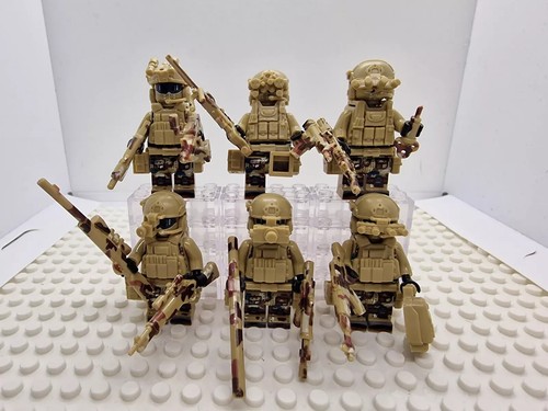 LEGO Custom 6x Commando / SAS Army Desert Soldiers - includes gun, hand ...