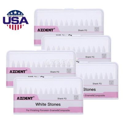 5x Dental Flame White Stone Polishing FG Burs FL2 Abrasion Point Bur ...
