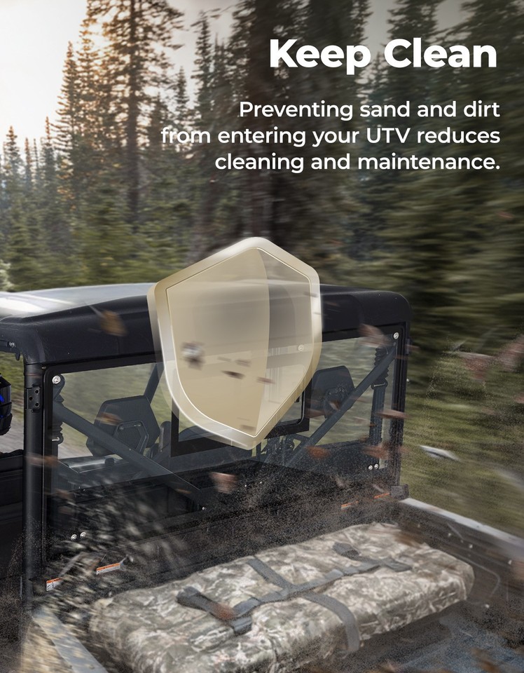 UTV Glass Rear Windshield W/ Sliding For CFMOTO UFORCE 1000/1000 XL ...