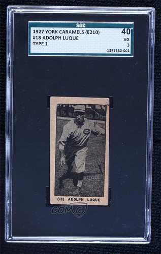 1927 York Caramels E210 Dolf Luque #18 SGC 40 | eBay