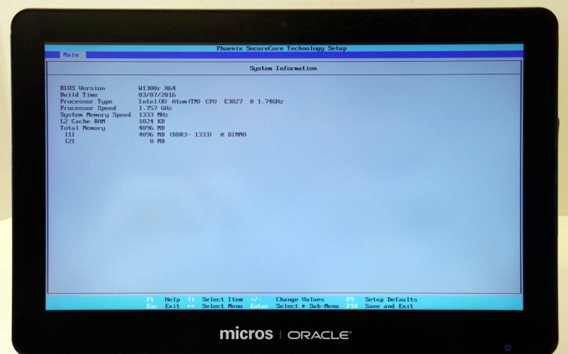 Micros Workstation 6 Atom E3827 15.6 1.74GHz 4GB 7331285(610) PoS ...