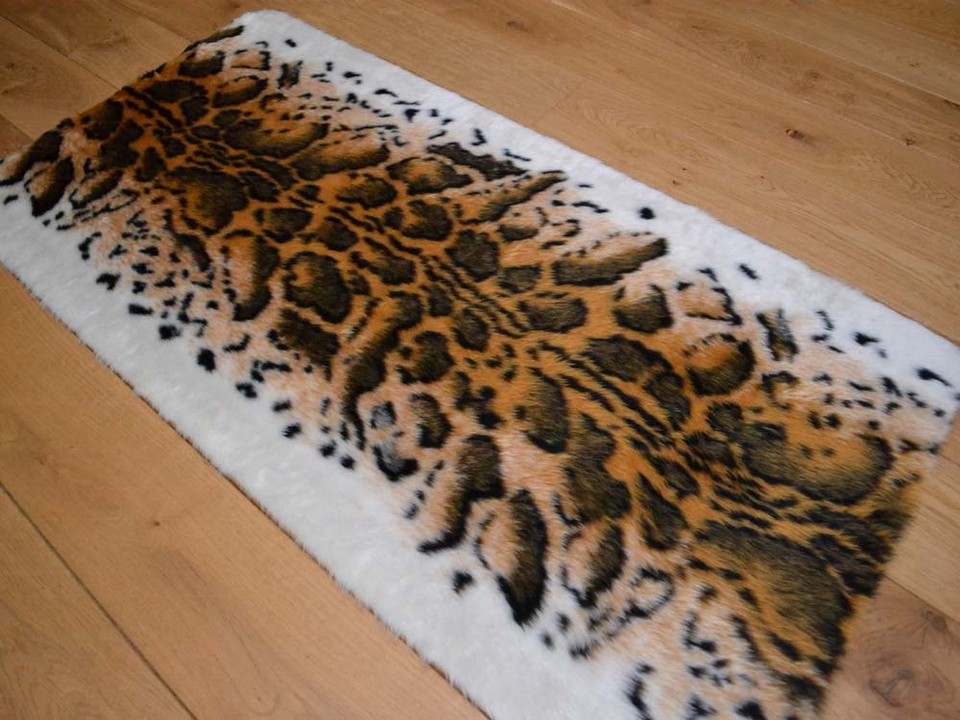 African Soft Faux Fur Bedroom Fake Animal Skin Print Pattern Floor Rugs ...