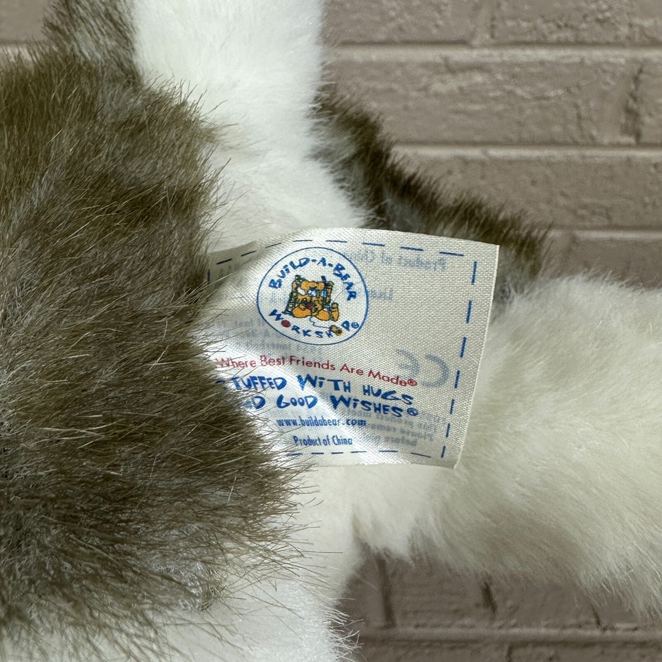 Build A Bear BAB Siberian Husky Gray Wolf Dog Plush Stuffed Animal 12 ...