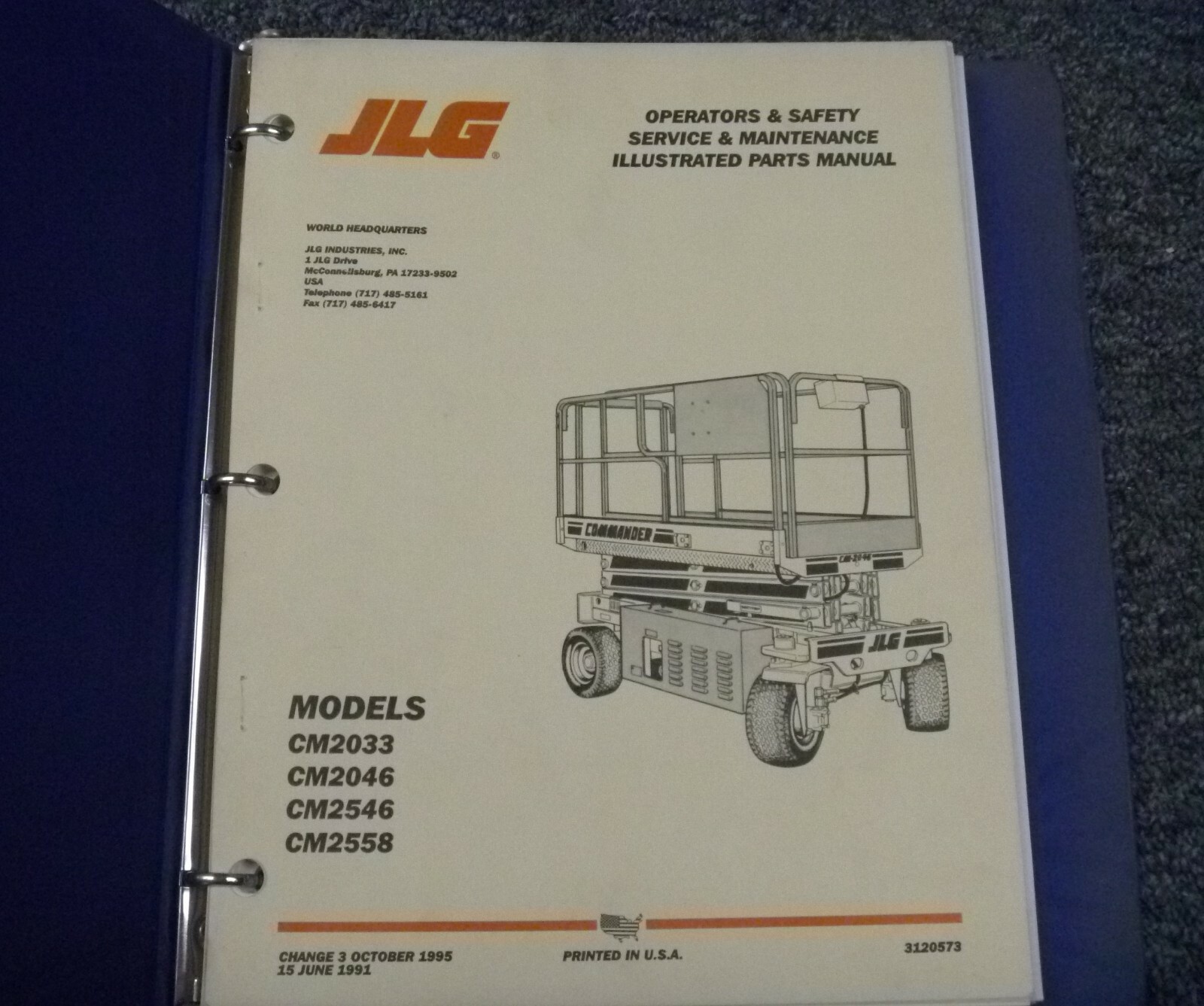 JLG CM2046 Scissor Lift Parts Catalog Owner Operator Service ...