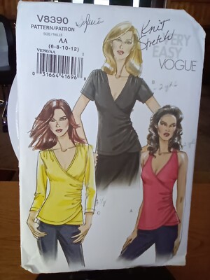 **COMPLETE** 2007 Vogue Pattern - #V8390 - Wrap Front Shirt - Size: 6 ...