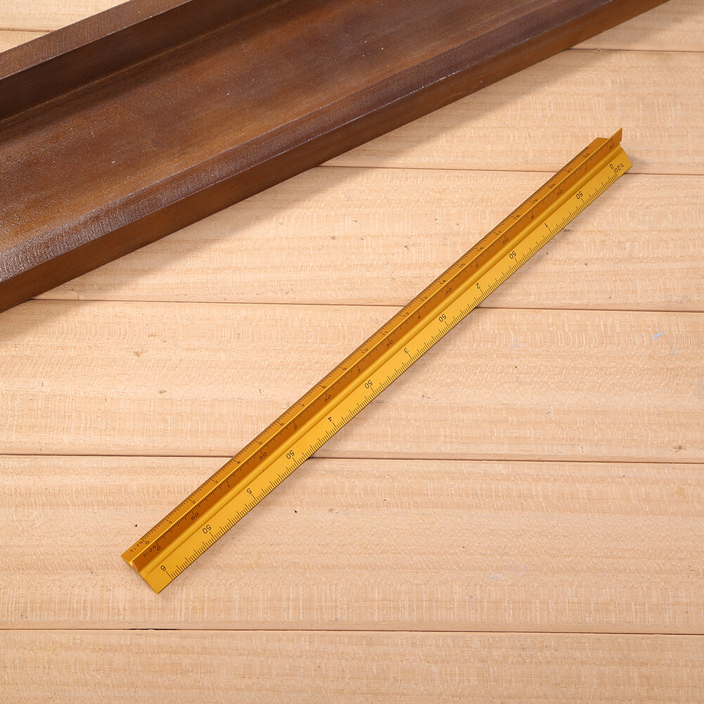 AU 30cm Aluminum Alloy Architect Triangular Scale 3 Sides Straight ...