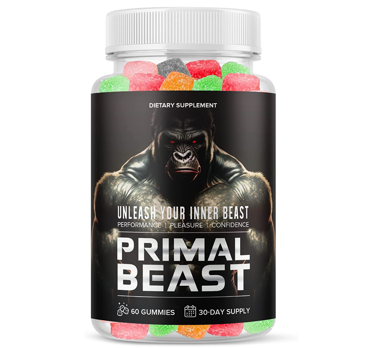 ( 1 BOTTLE) Primal Beast Gummies - Vegan, Support Male Enhancement- 60 ...