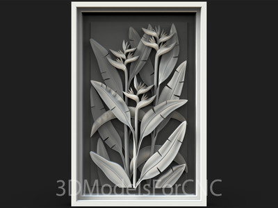 3D Model STL File for CNC Router Laser & 3D Printer Leaves Panel 5 | eBay