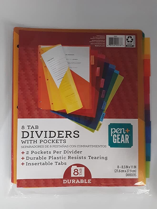 Binder Dividers With Pockets