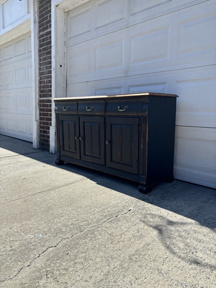 Stunning Vintage Distressed Buffet, Black Sideboard, Black Dining Room ...