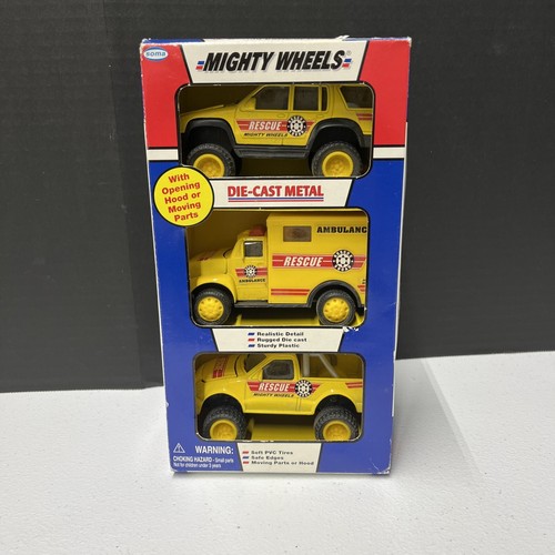 VINTAGE!!! Mighty Wheels Die Cast Metal Rescue Vehicles!! Set of 3! | eBay
